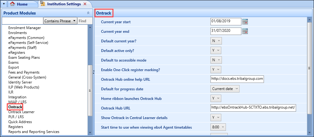 ebs: ontrack Changes for 4.32